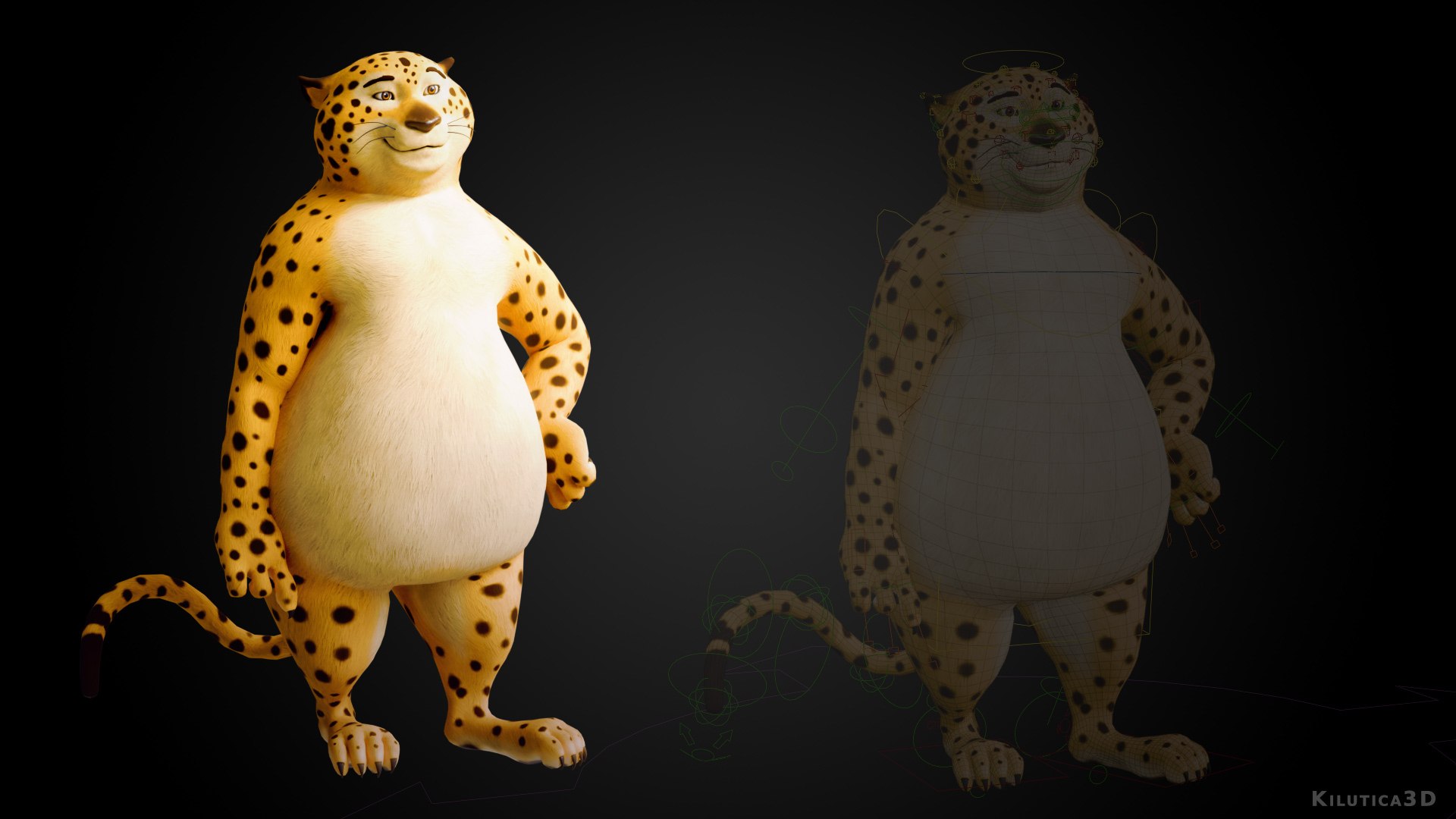 Stylized Biped Cheetah - Rigged 3D Character Model - TurboSquid 2516585