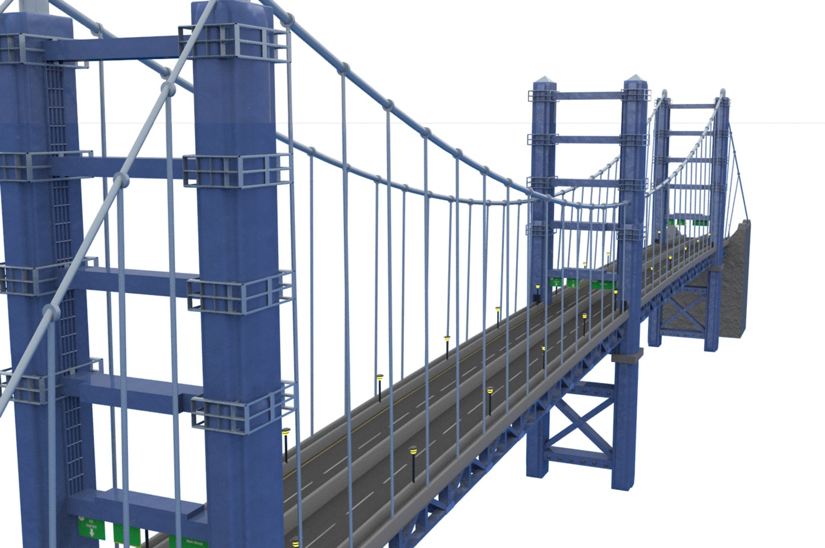 3d Model Of Suspension Bridge