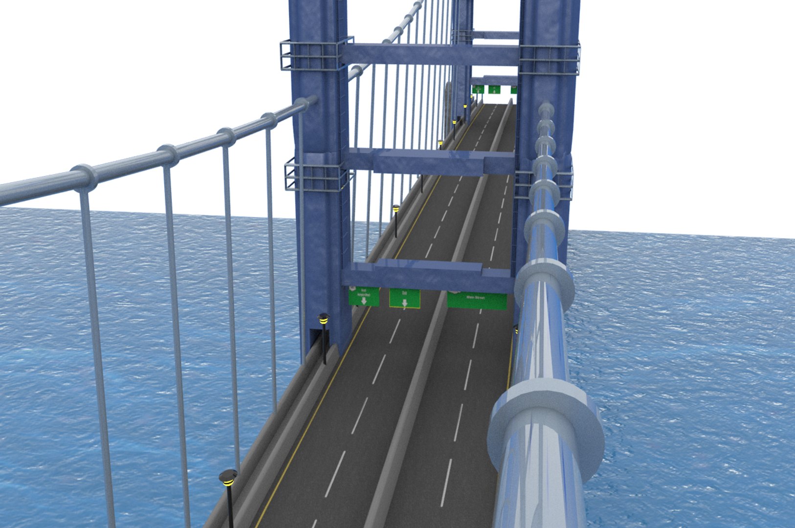3d Model Of Suspension Bridge