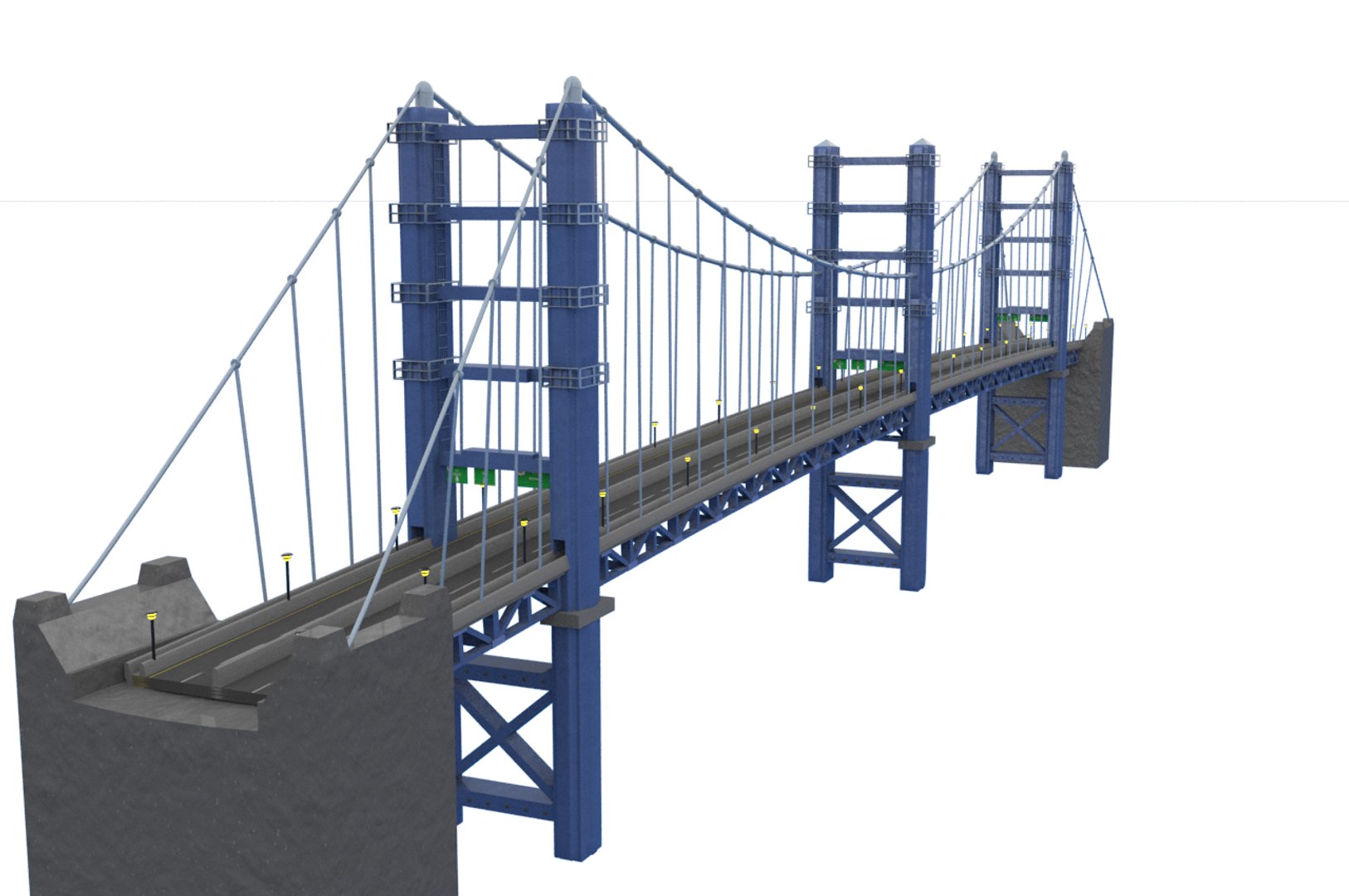 3d Model Of Suspension Bridge