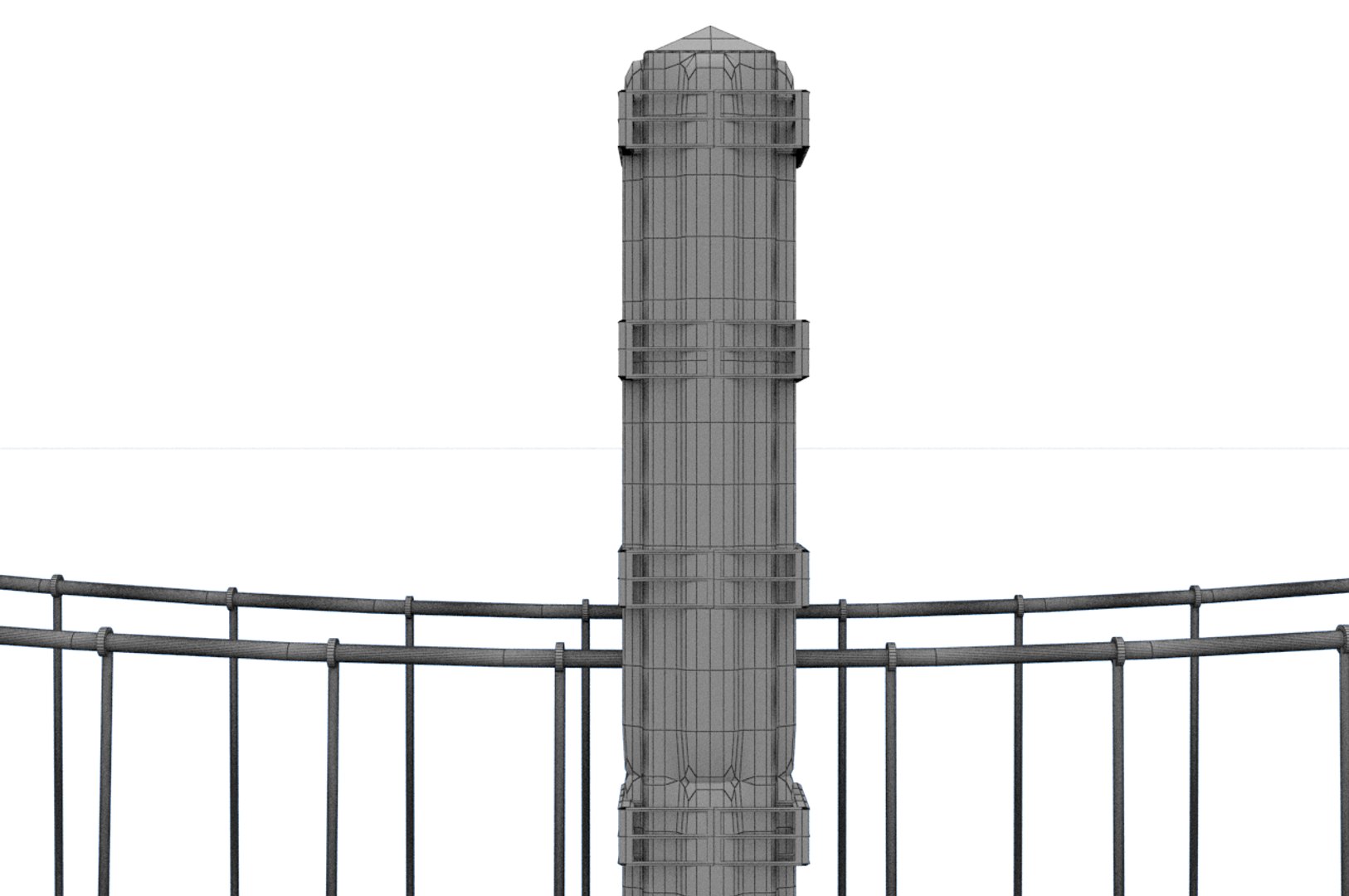 3d model of suspension bridge