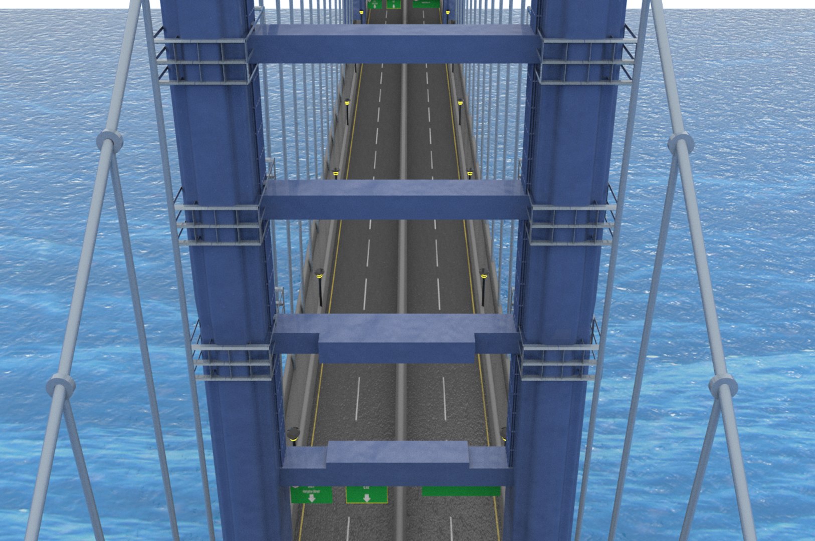 3d Model Of Suspension Bridge