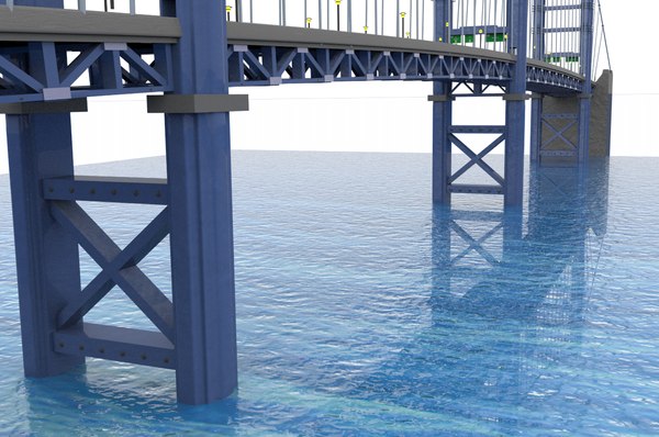 3d model of suspension bridge