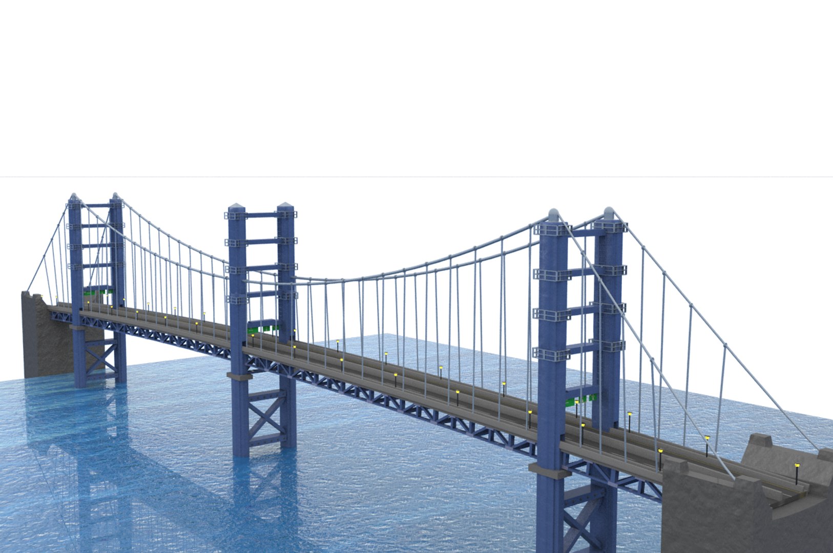 3d Model Of Suspension Bridge