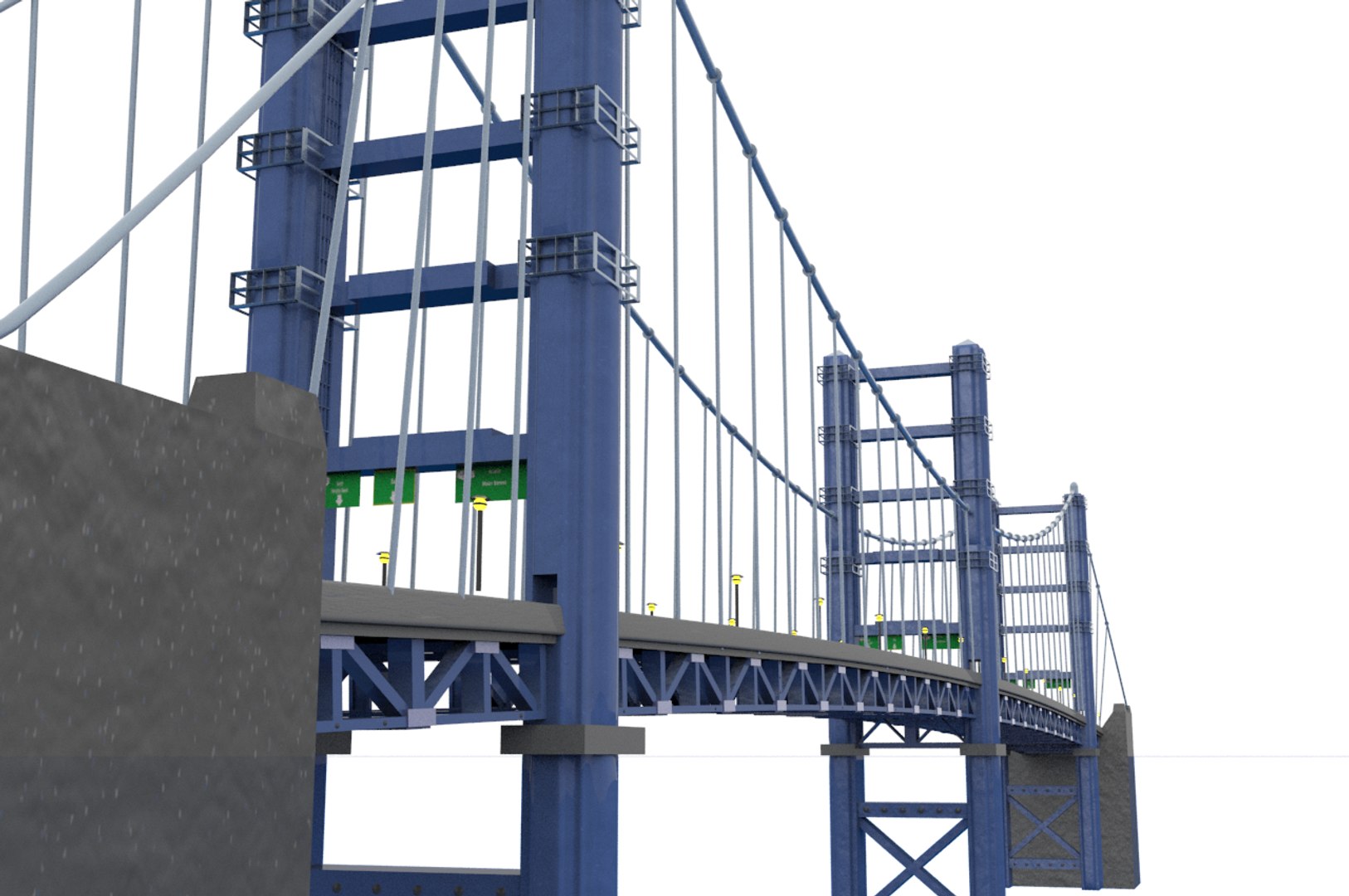 3d Model Of Suspension Bridge