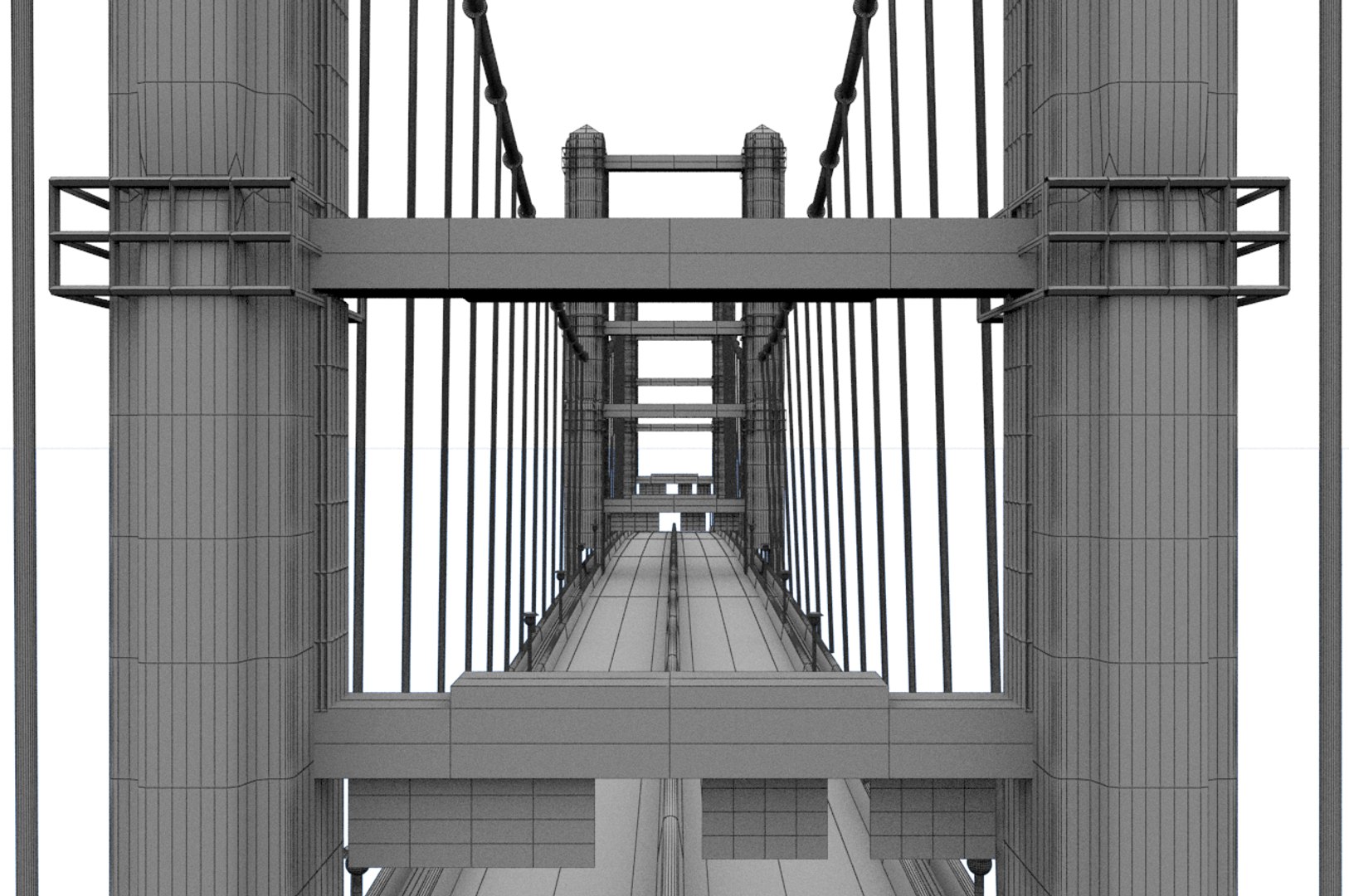 3d Model Of Suspension Bridge