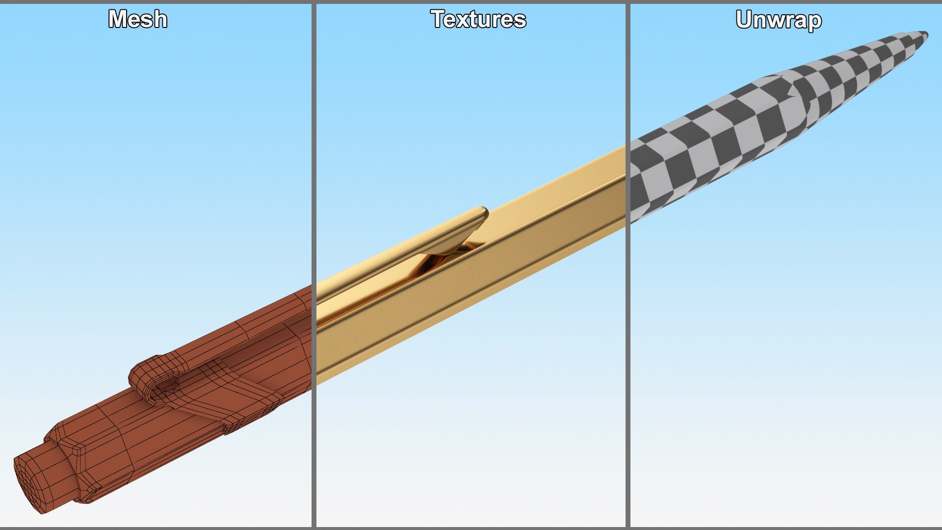 3D Luxury Golden Pen - TurboSquid 2059876