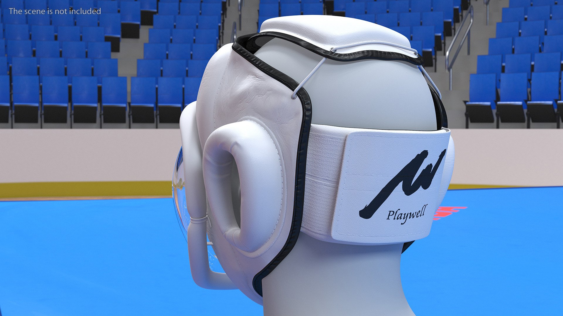 3D White Kudo Headguard On Mannequin Head Model - TurboSquid 2189830