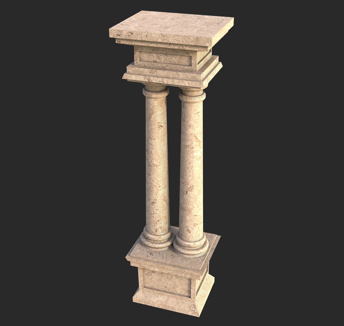 Free Classic Twin Pillar 3D Model - TurboSquid 2224828