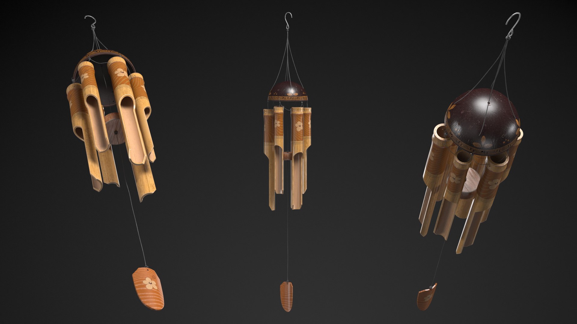 Bamboo Wind Chimes 3D Model - TurboSquid 1846638
