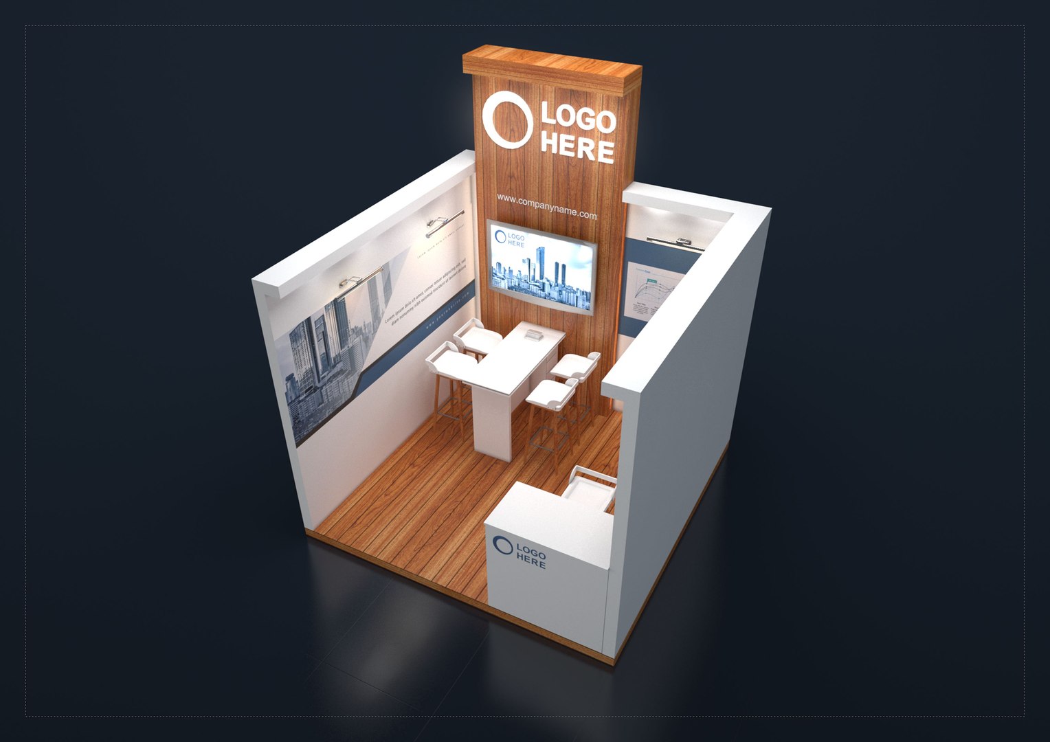 Exhibition Stand 3x3m Model - TurboSquid 1545213