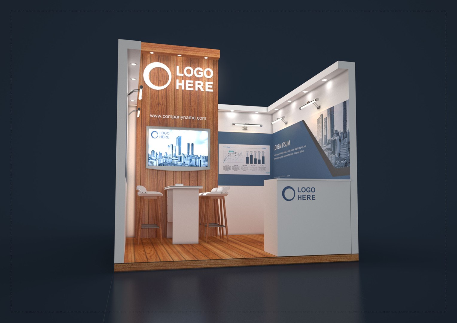 Exhibition Stand 3x3m Model - TurboSquid 1545213