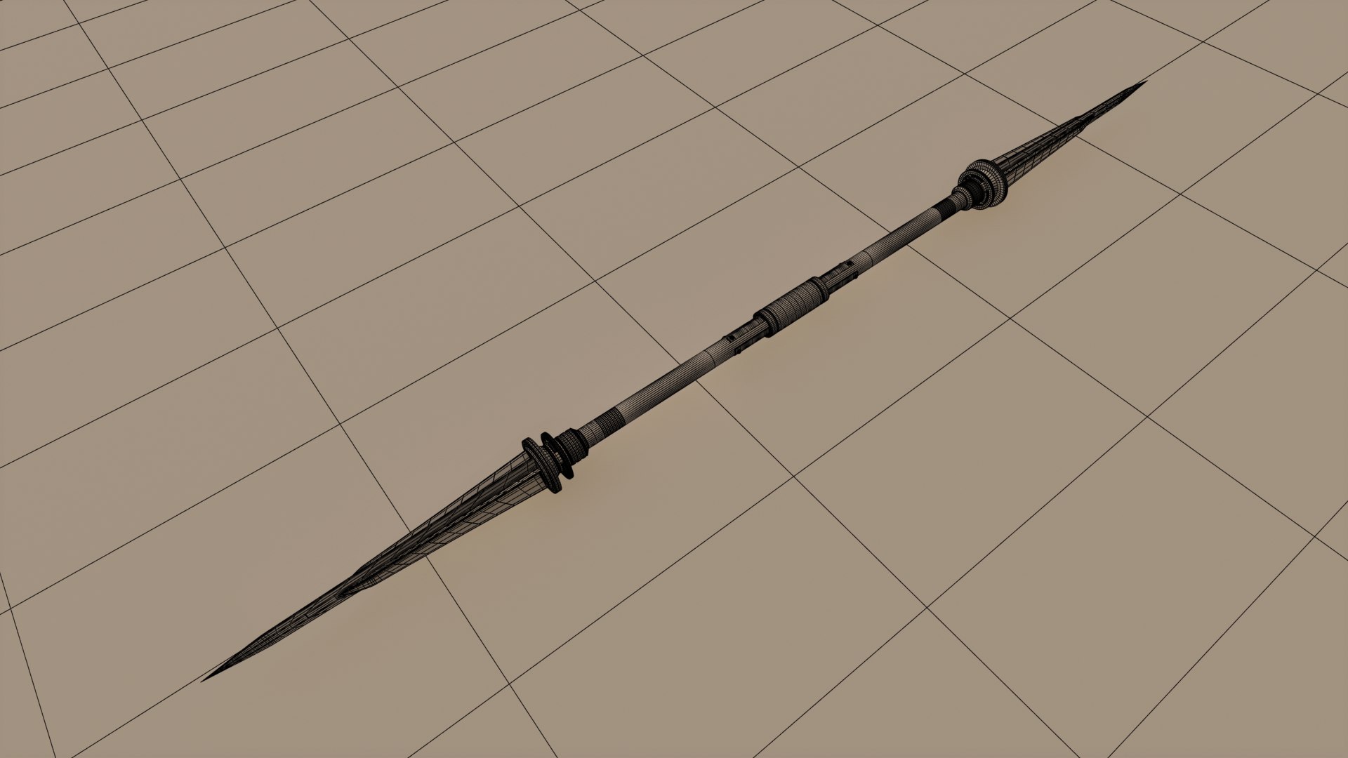 3D Sci-Fi Double Spear Model - TurboSquid 1814845