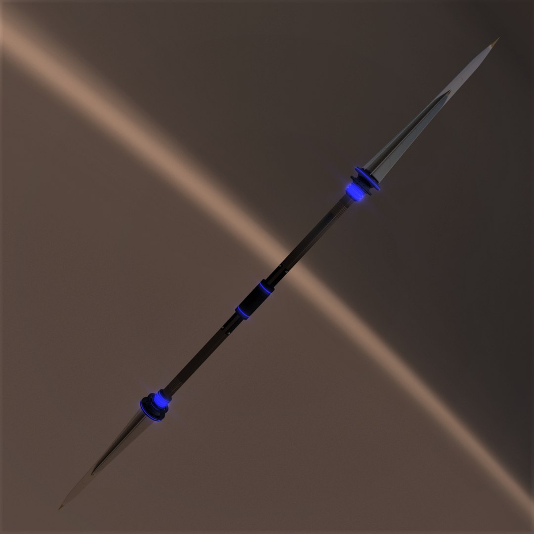 3D Sci-Fi Double Spear Model - TurboSquid 1814845