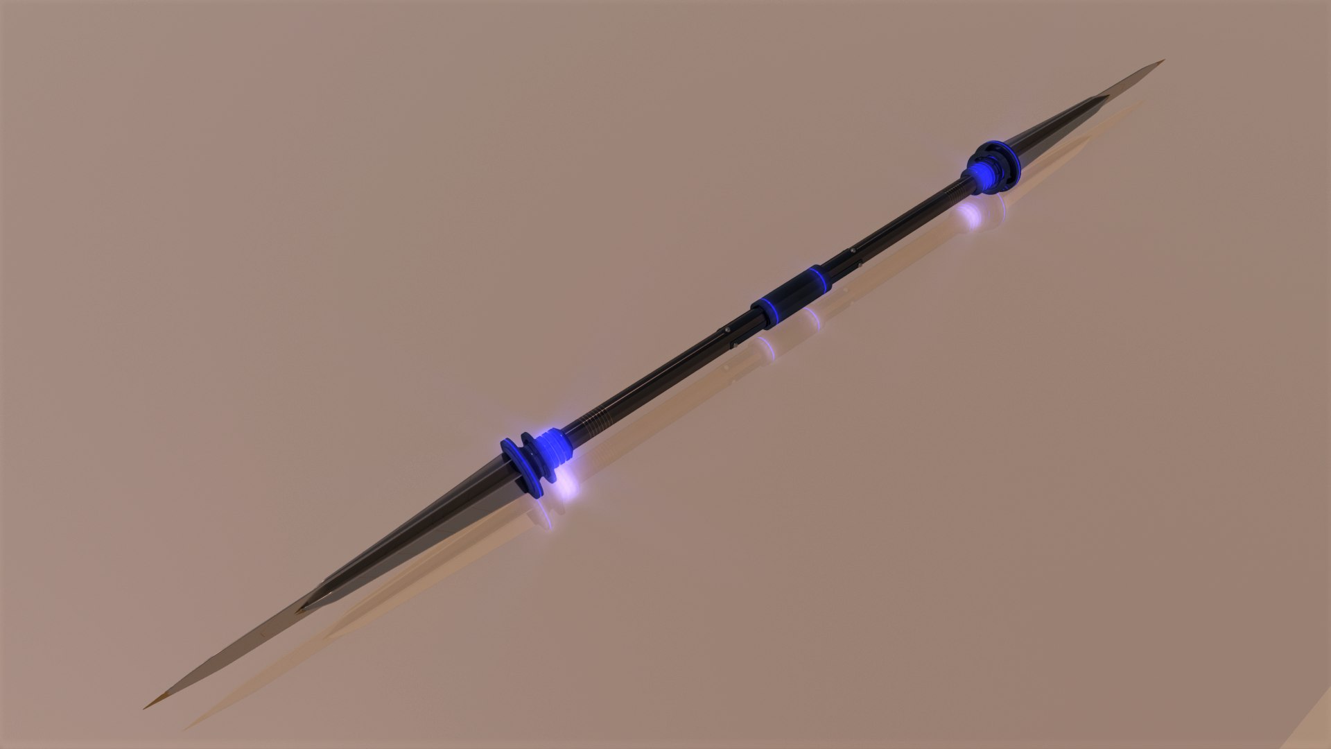 3D Sci-Fi Double Spear Model - TurboSquid 1814845