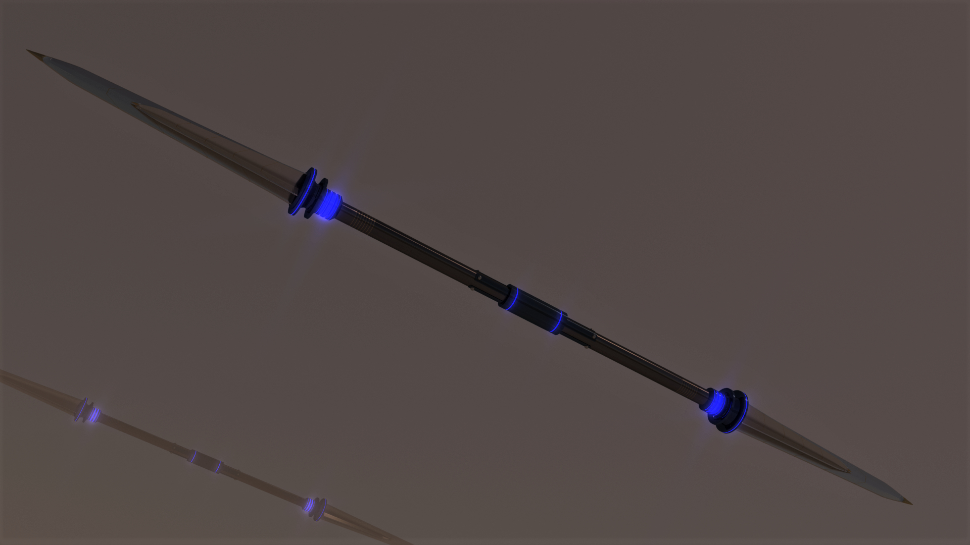 3D Sci-Fi Double Spear model - TurboSquid 1814845