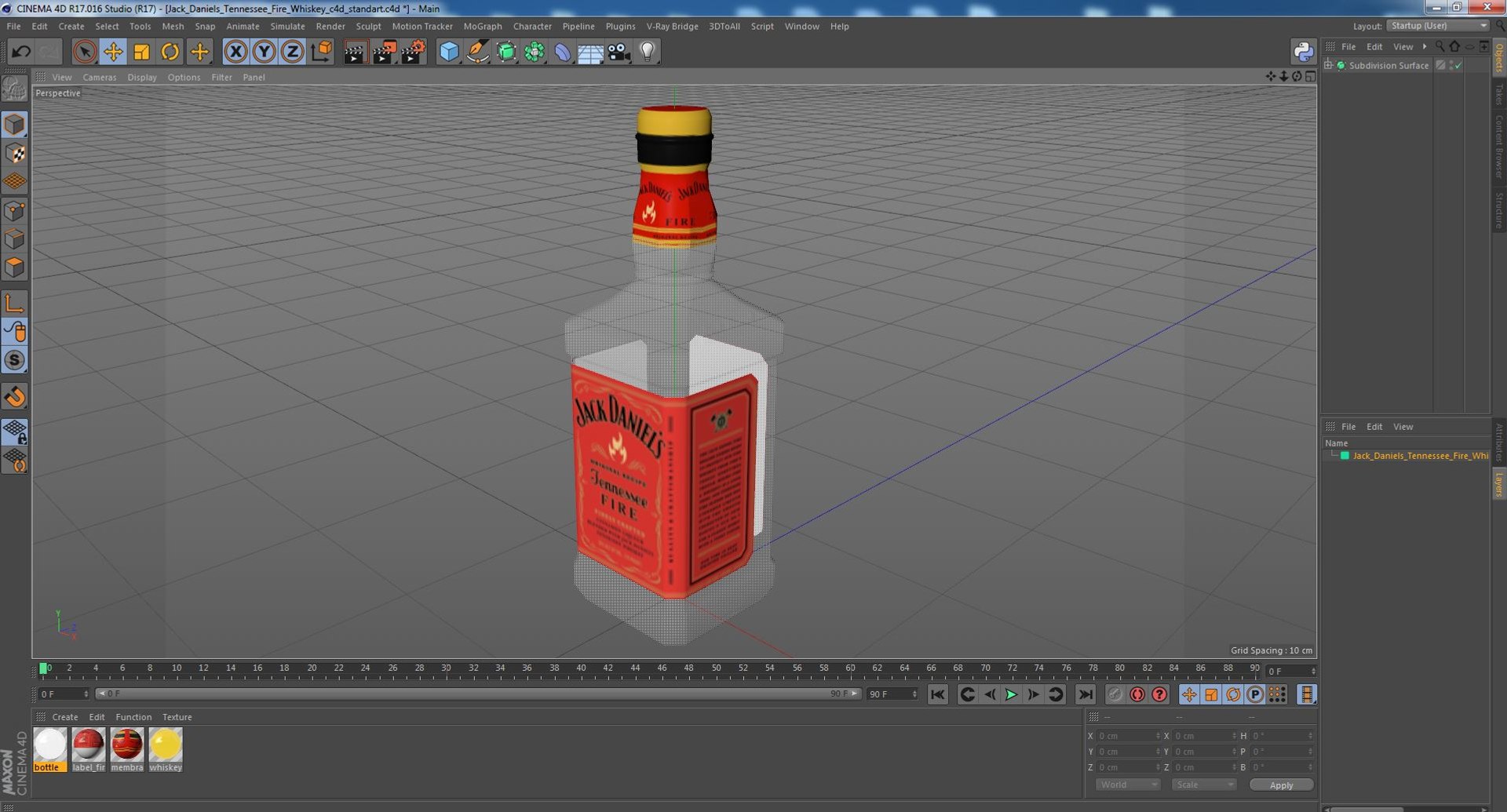 Jack Daniels Tennessee Fire Whiskey Model - TurboSquid 2146546