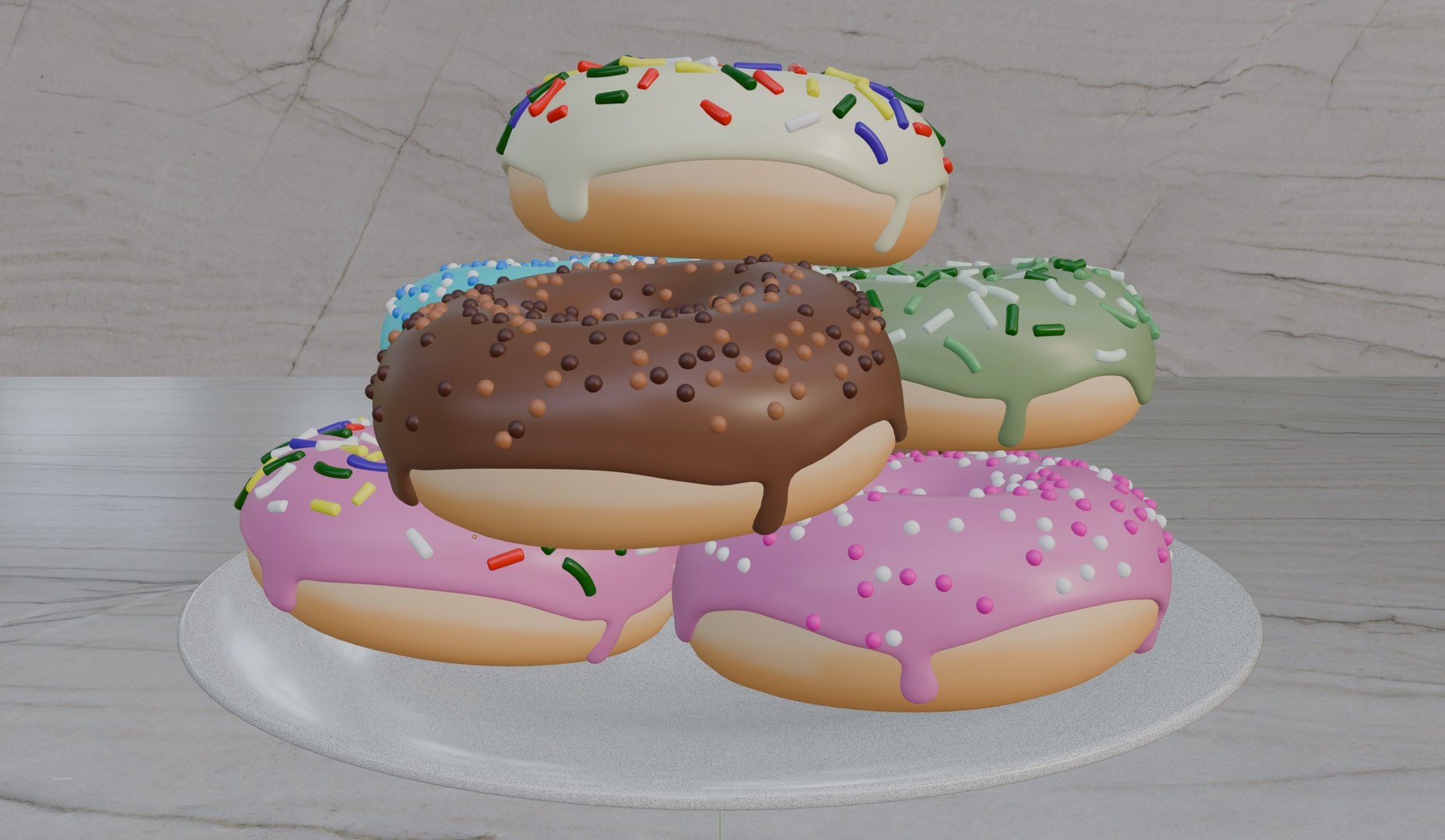 Donut Collection 3D Model - TurboSquid 2269512