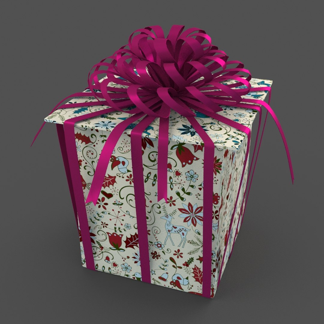 3d Model Christmas Gift Present Box