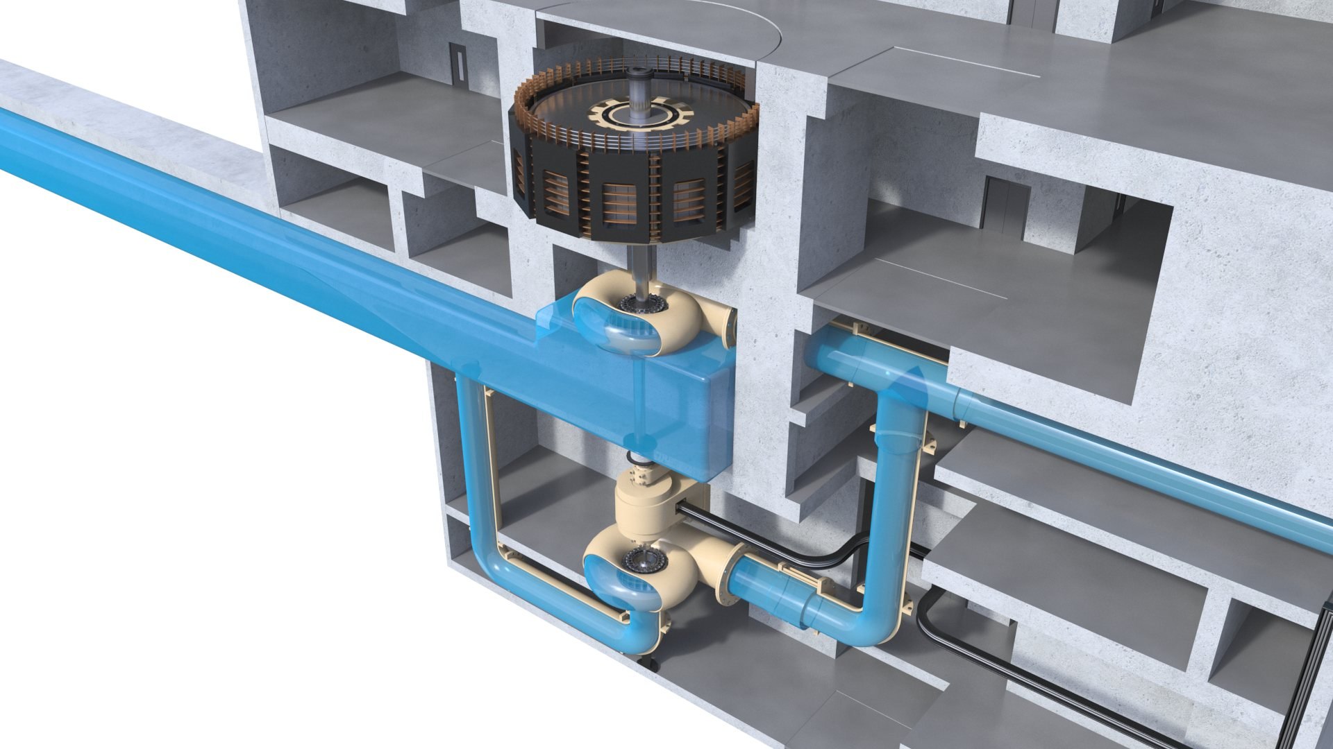 Pumped Storage Hydroelectric Power Plant 3D Model - TurboSquid 1746179