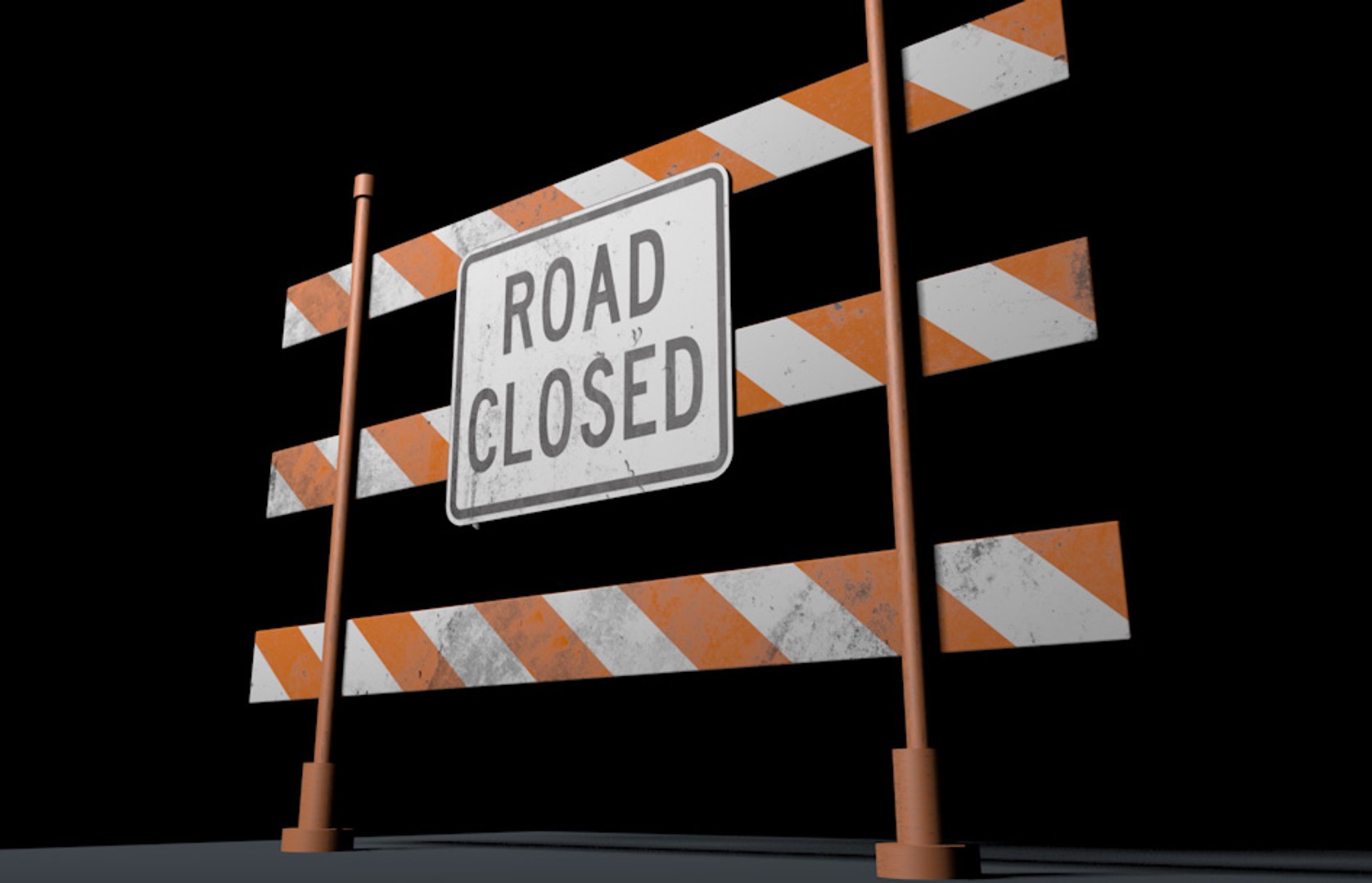 3d Road Closed Sign