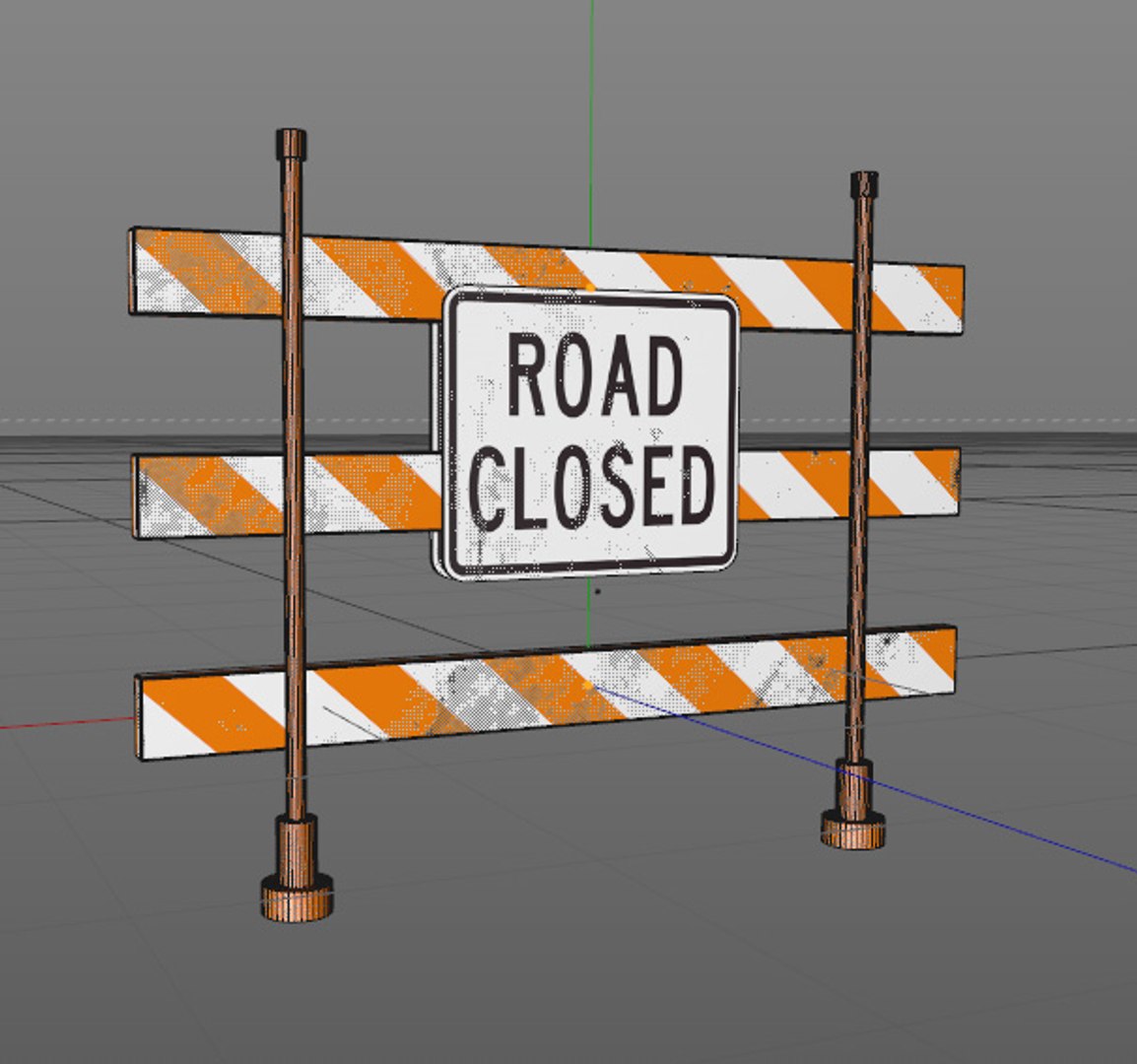 3d Road Closed Sign