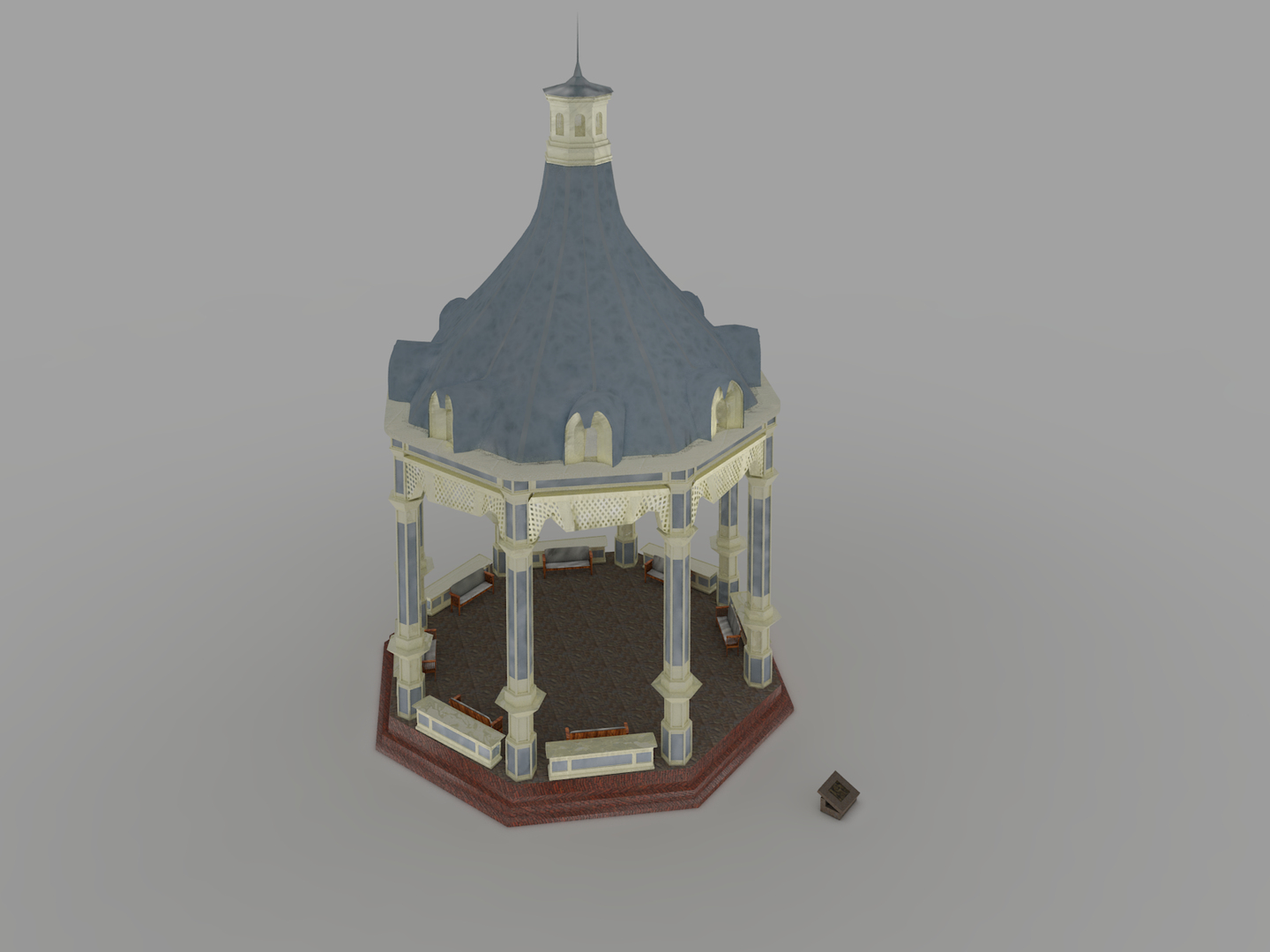Octogonal Gazebo Victorian Style 3d Model