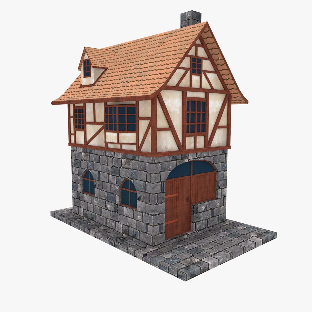 3d Model Medieval Townhouse Buildings Town