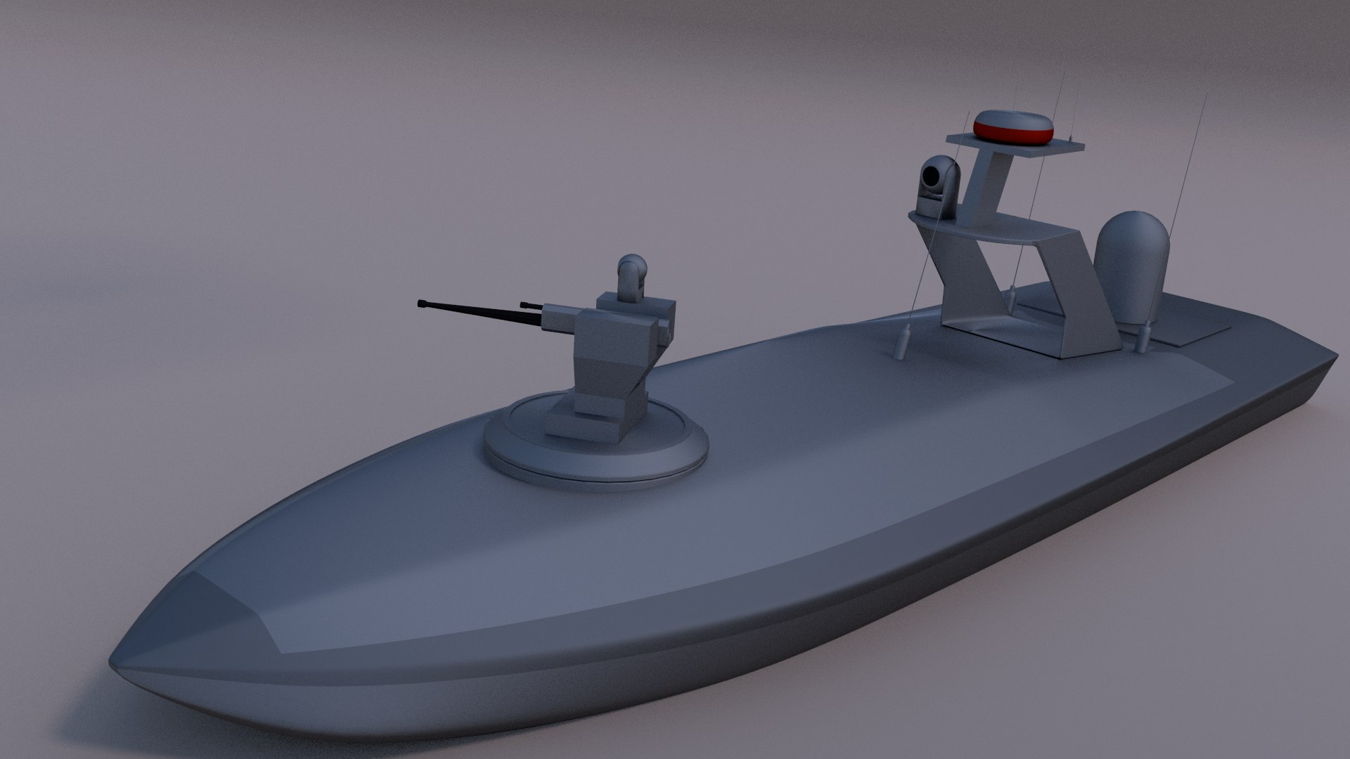 3d model unmanned security boat