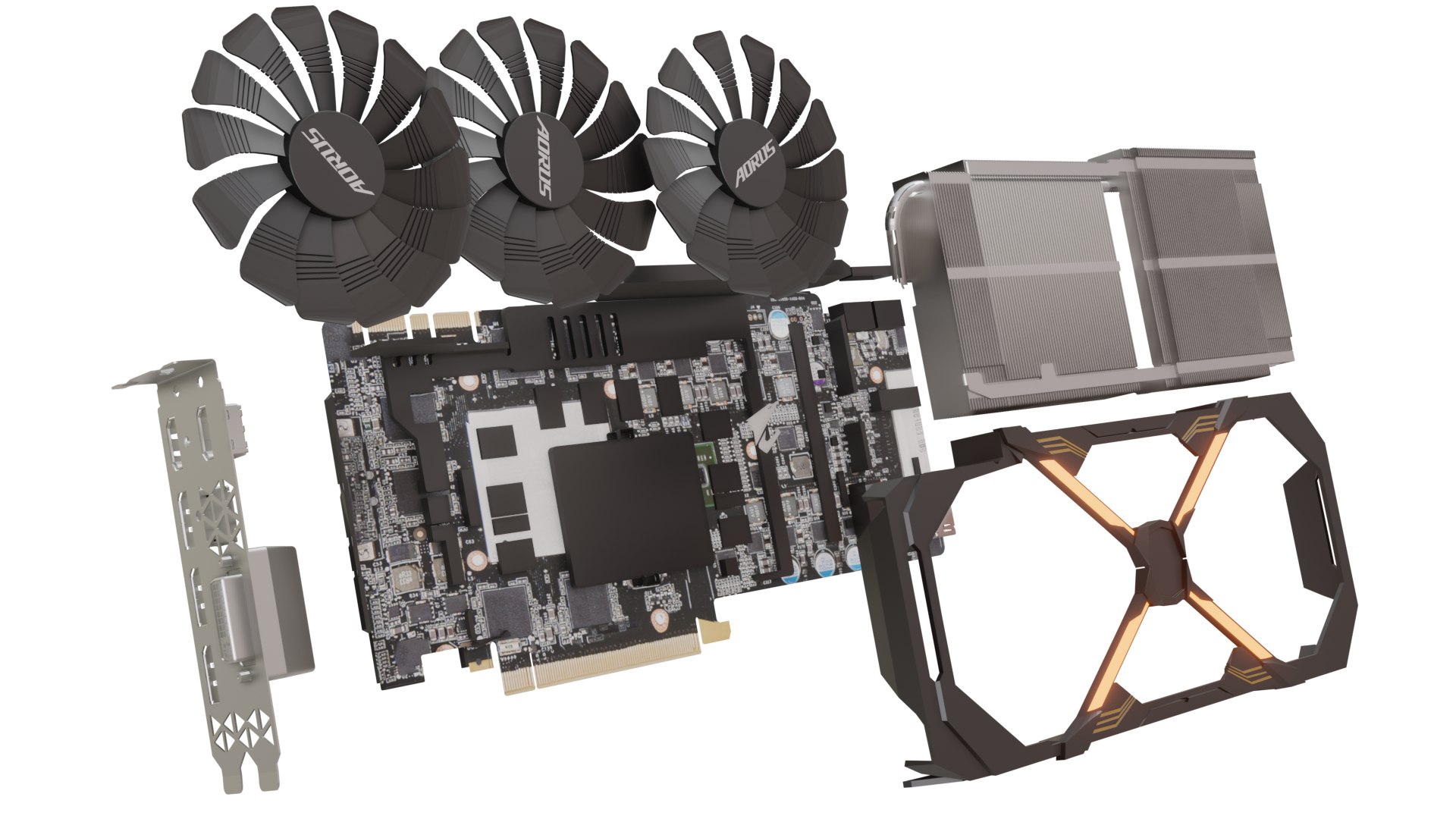 3D Gigabyte Aorus 1080 Ti Extreme Editon Graphics Card GPU - TurboSquid ...