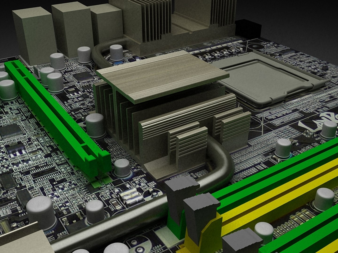 3d Model Dfi Motherboard