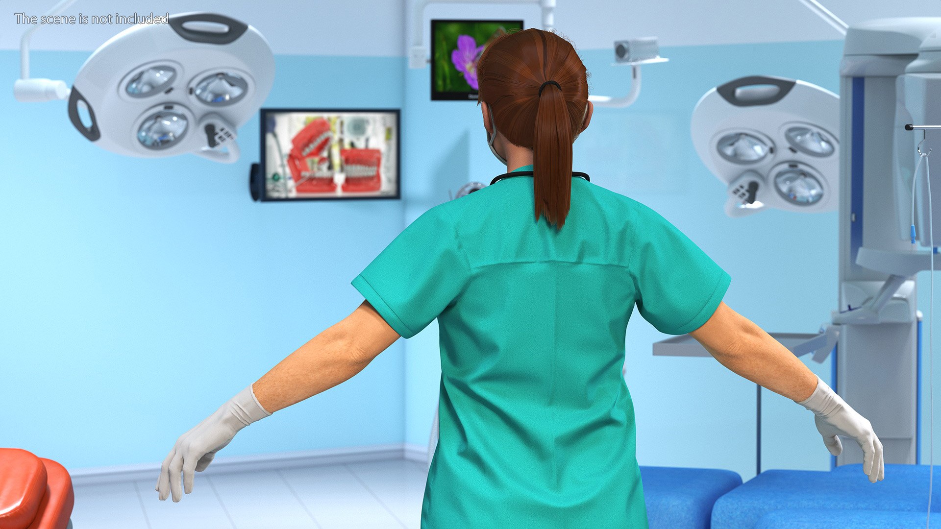 Female Nurse Character With Mask Fur 3D Model - TurboSquid 2230303