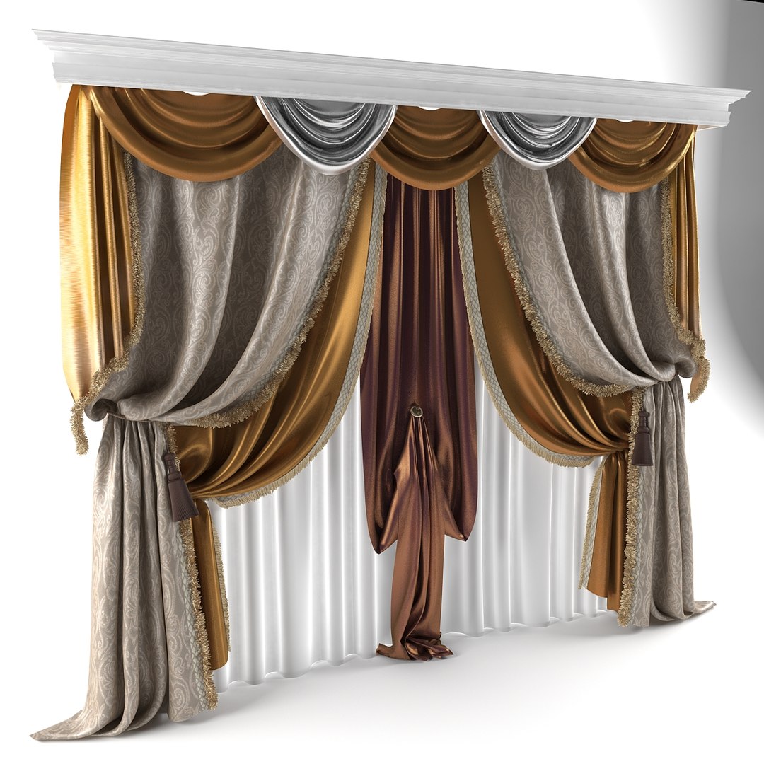 3d Classical Curtains Model