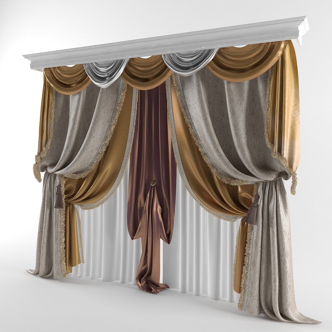 3d Classical Curtains Model