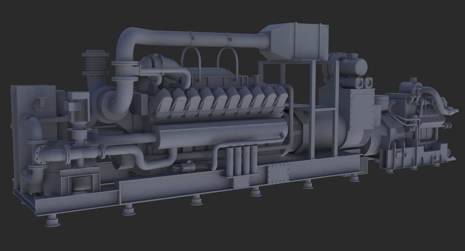 Gasoline Industrial Engine 3d Model