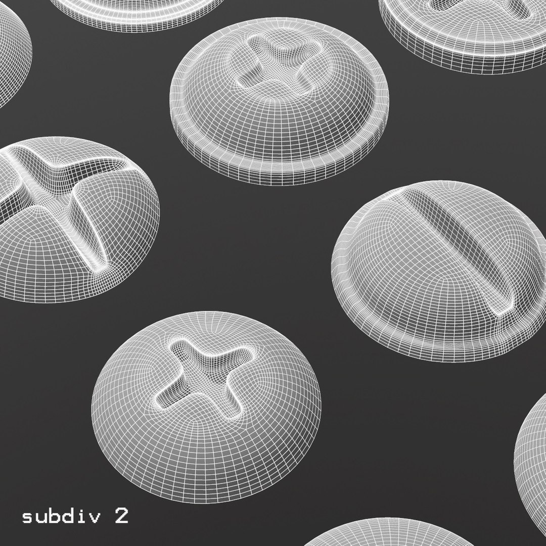 3D Screw Heads Subdiv - TurboSquid 1204349