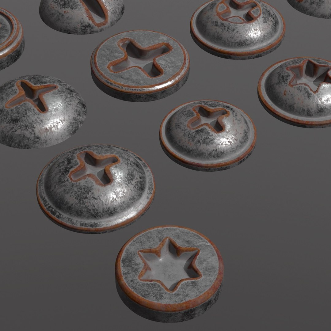 3D Screw Heads Subdiv - TurboSquid 1204349