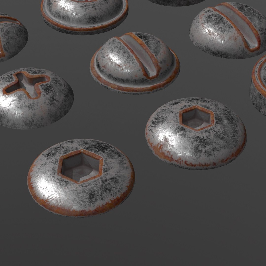 3D Screw Heads Subdiv - TurboSquid 1204349