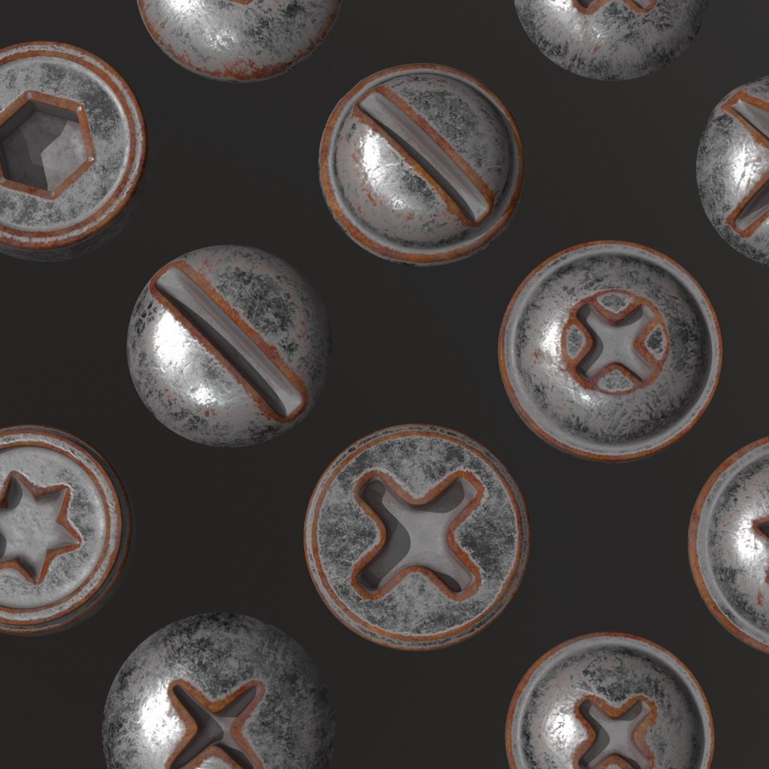 3D Screw Heads Subdiv - TurboSquid 1204349