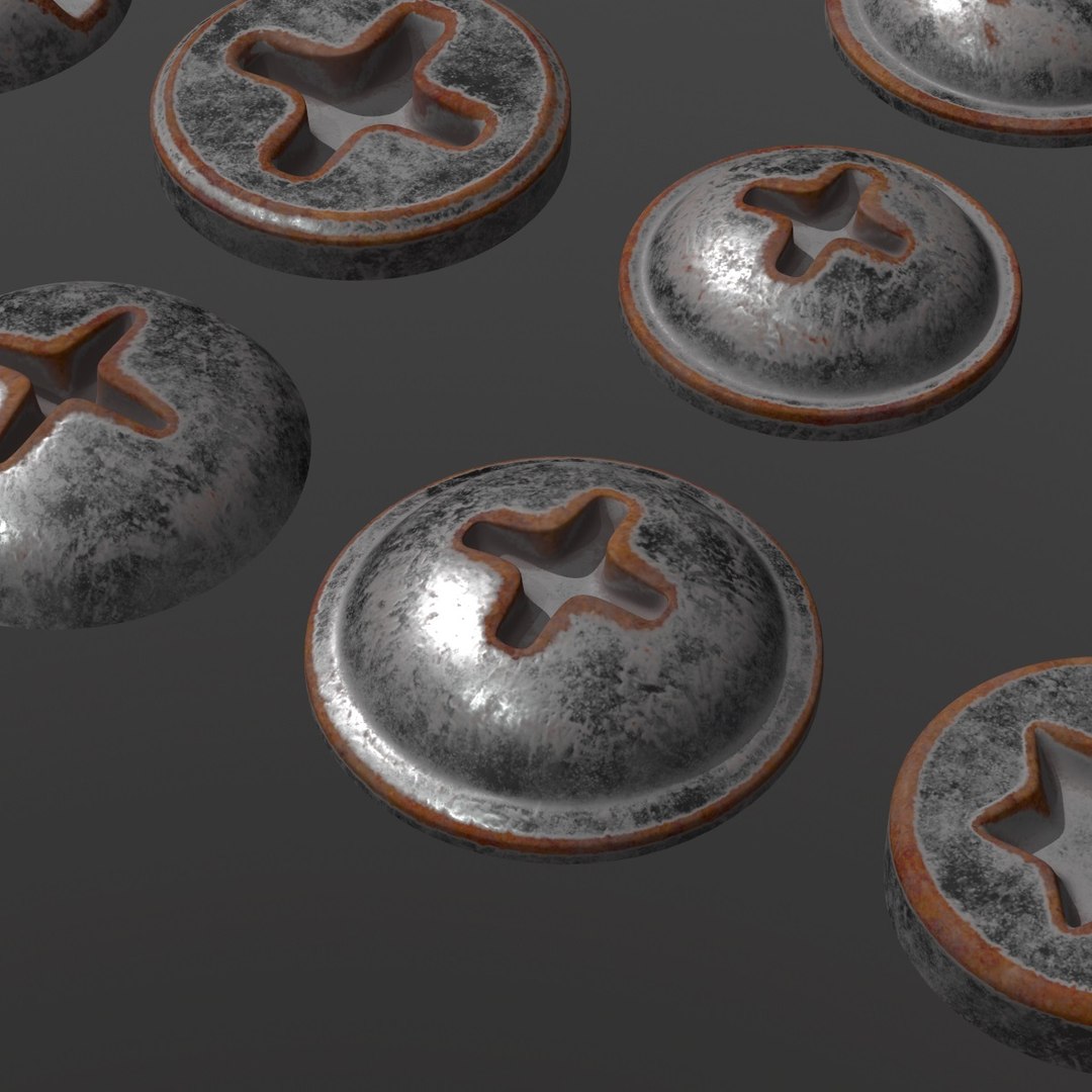 3D Screw Heads Subdiv - TurboSquid 1204349