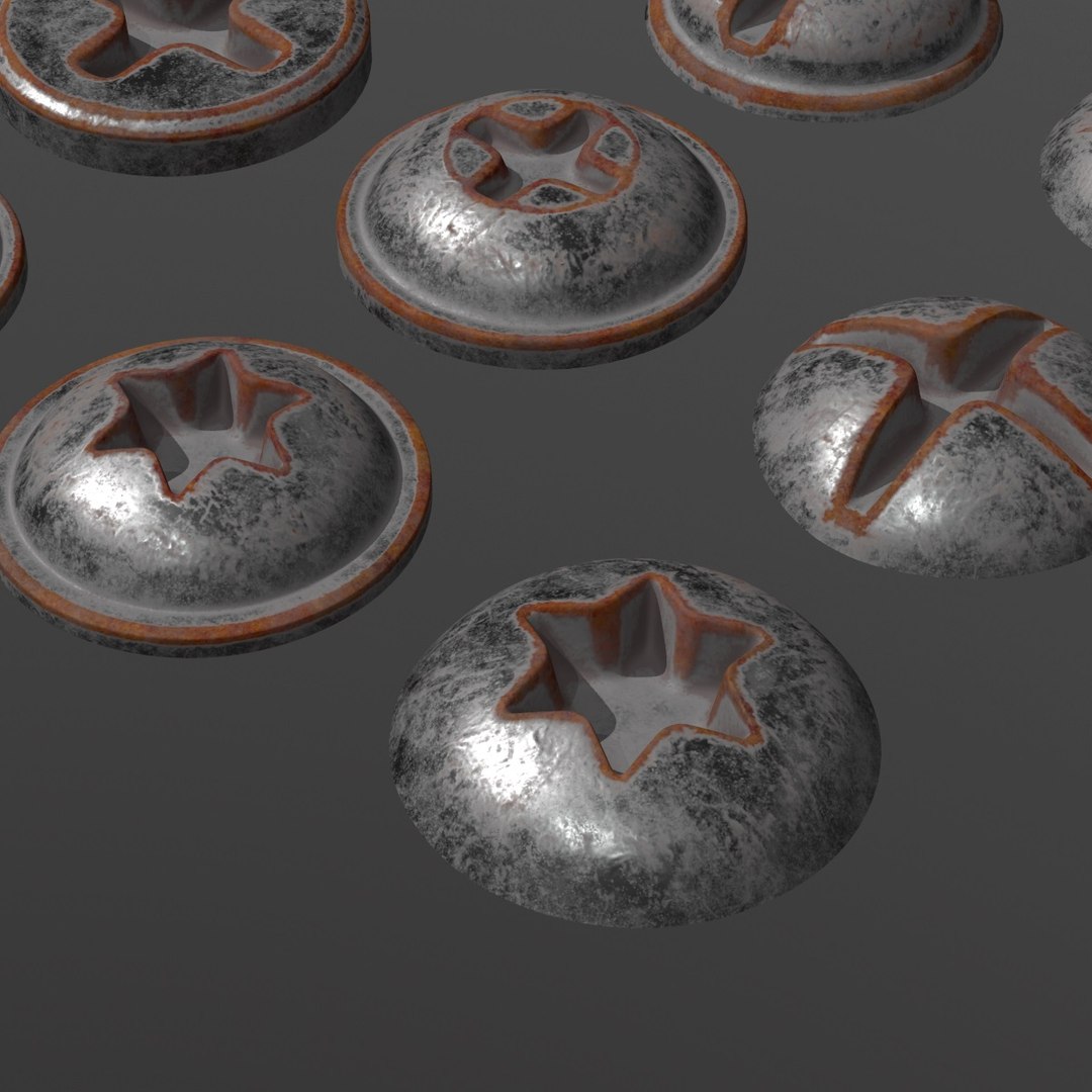 3D Screw Heads Subdiv - TurboSquid 1204349