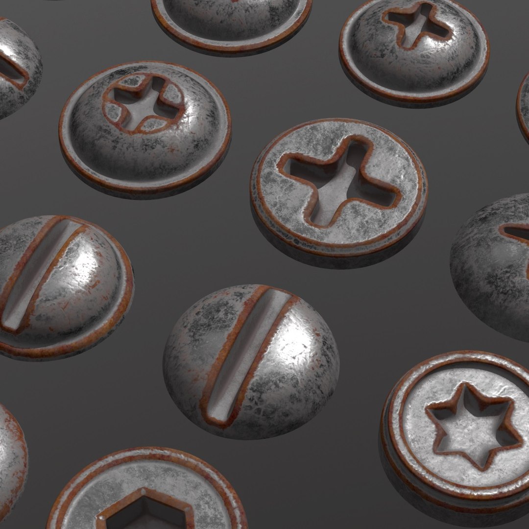 3D Screw Heads Subdiv - TurboSquid 1204349