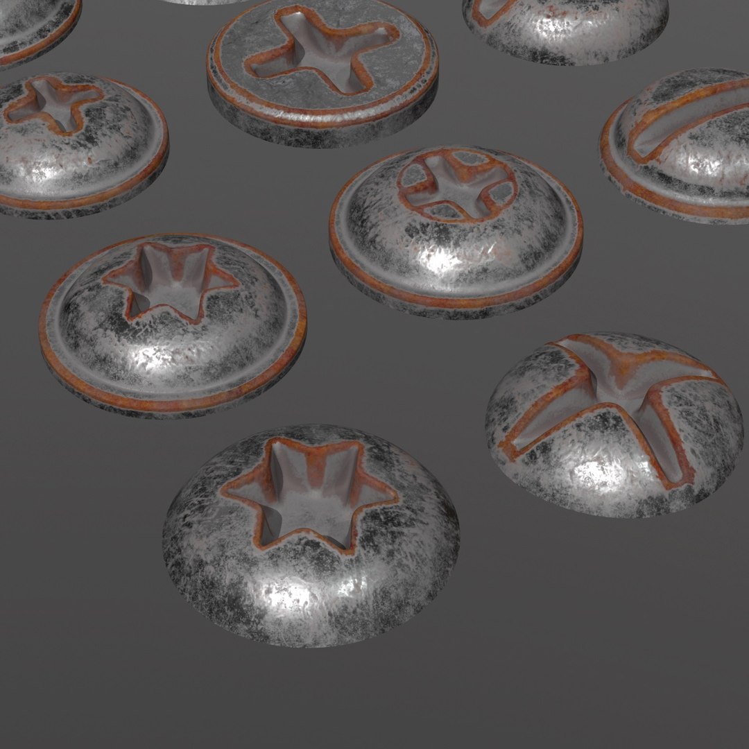 3D Screw Heads Subdiv - TurboSquid 1204349