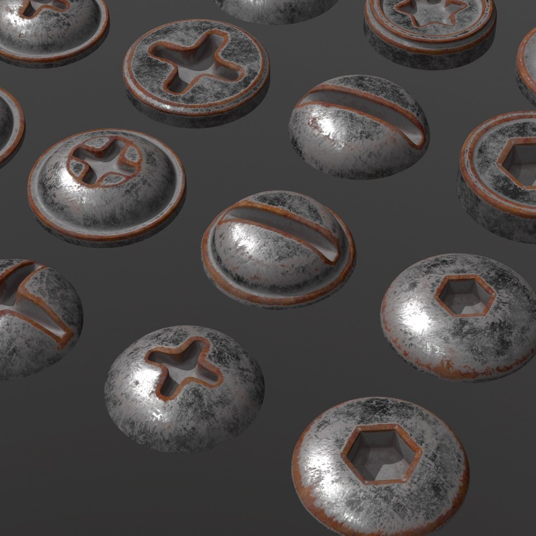3D Screw Heads Subdiv - TurboSquid 1204349