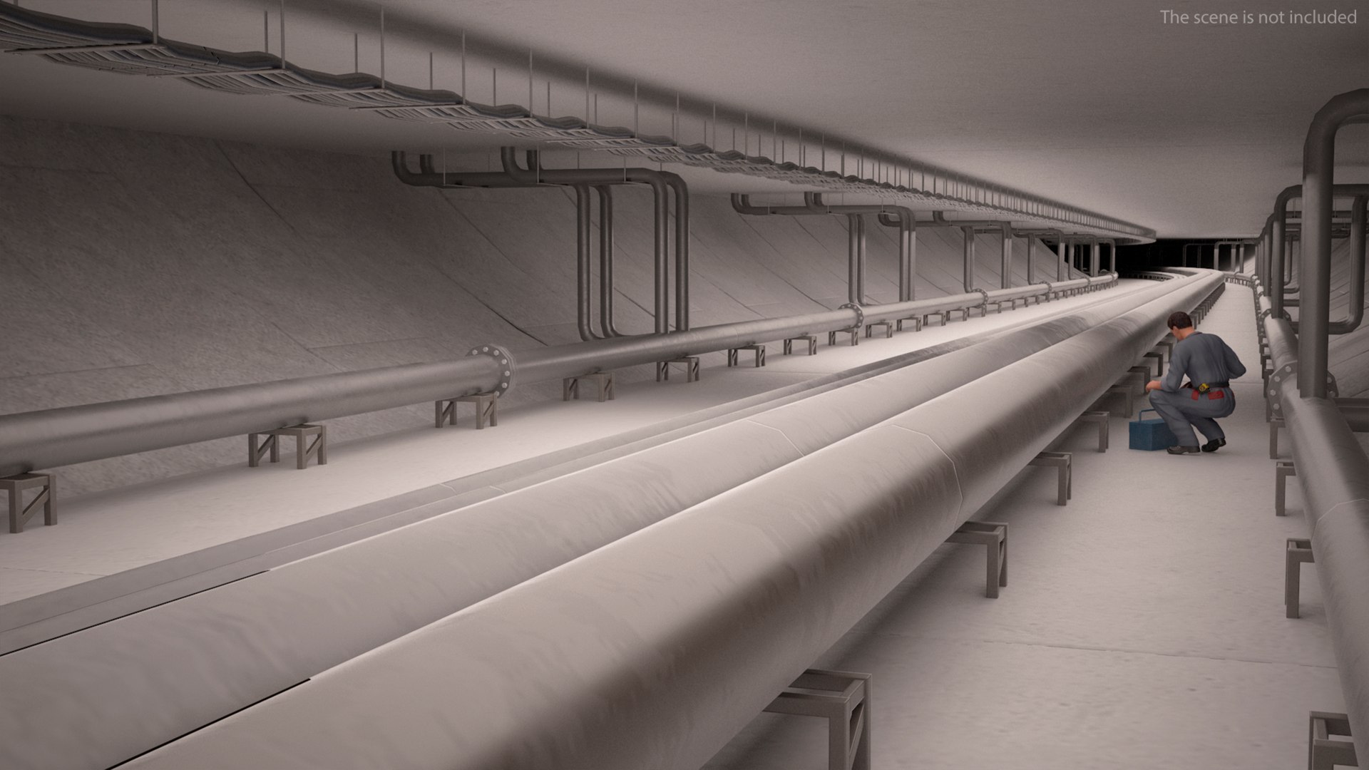 3D Two Level Tunnel Cross Section - TurboSquid 2282731
