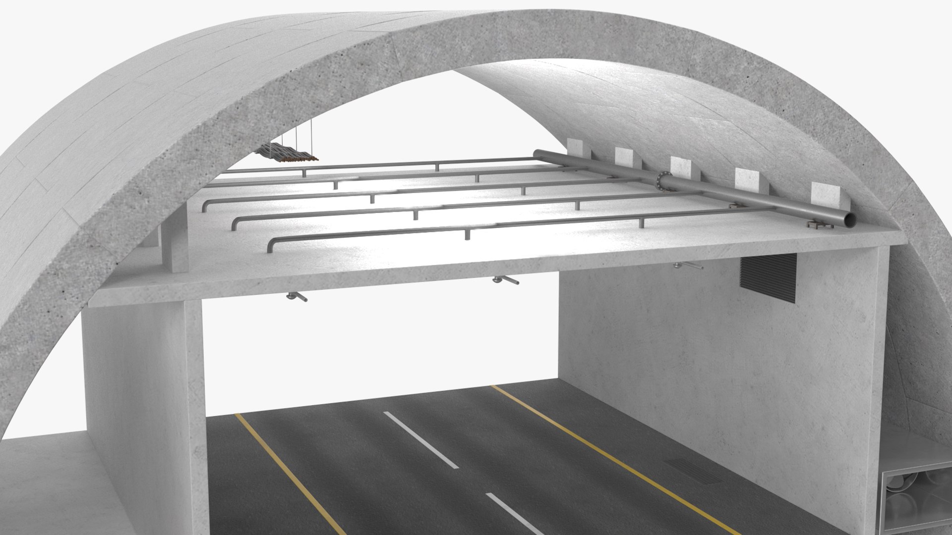 3D Two Level Tunnel Cross Section - TurboSquid 2282731