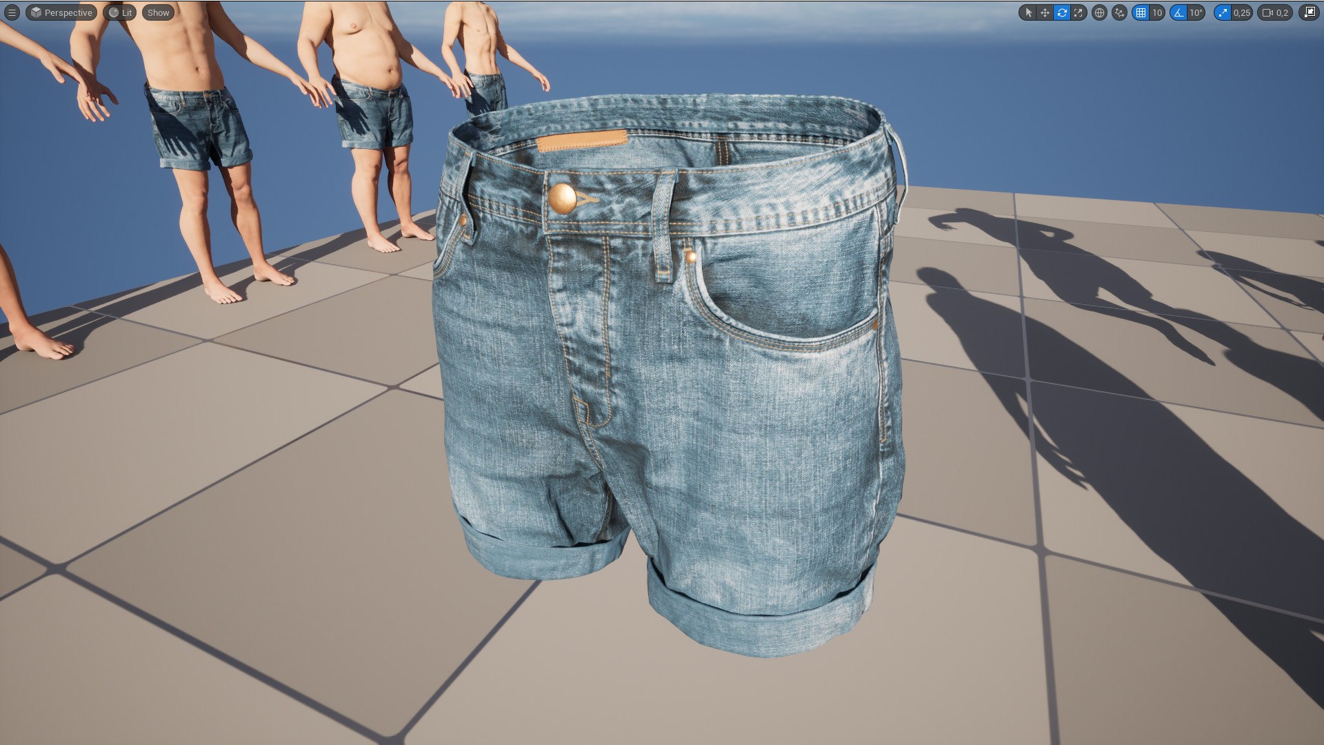 Denim Shorts 7 - All MH Bodies And UE5 Skeletons - Rigged 3D - TurboSquid 2276978