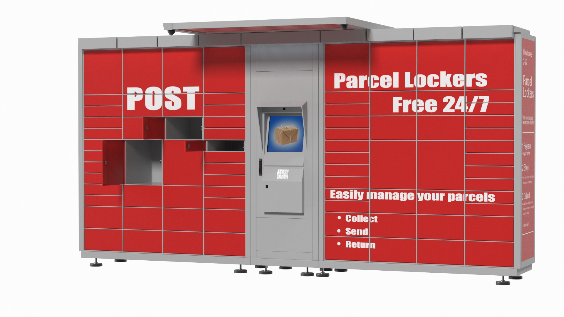 3D Post Parcel Lockers - TurboSquid 1496529