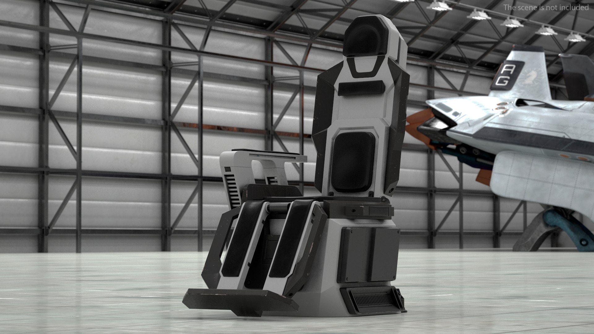 3D Pilot Seat Futuristic Grey Model - TurboSquid 2004679