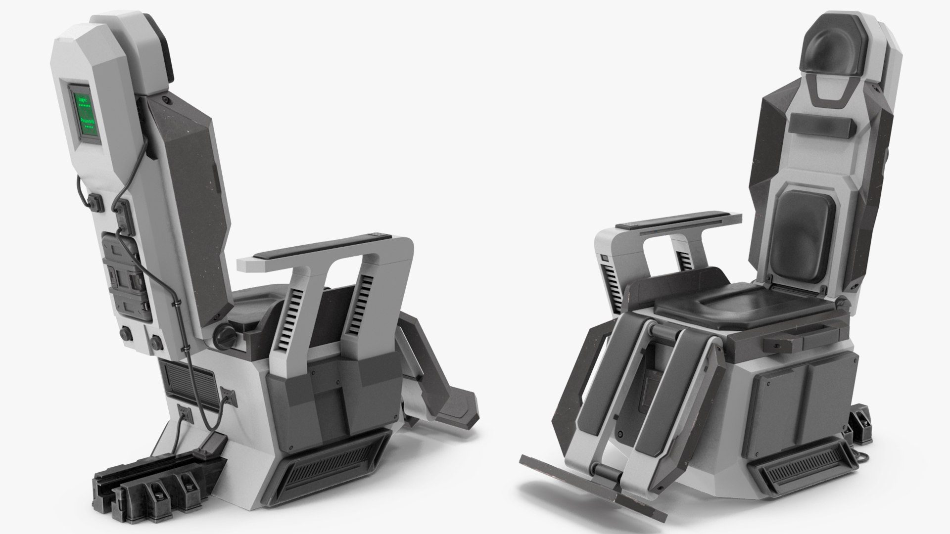 3D Pilot Seat Futuristic Grey Model - TurboSquid 2004679
